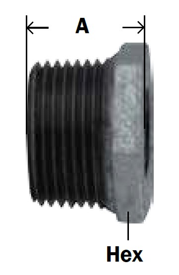 Hex Bushing Malleable Iron Black On SC Fastening Systems