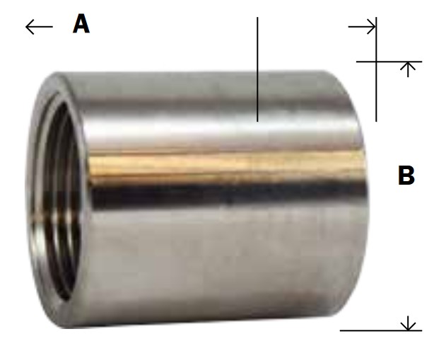 Item # 1317-62-410B, 1/8" FPT OD Machined Coupling 304 Stainless Steel ...