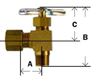 Compression x MPT Angle Needle Valve On SC Fastening Systems